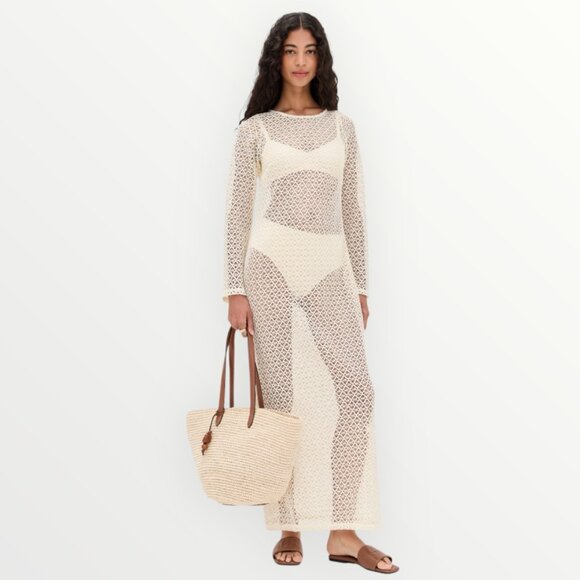 Le Bop | Swim | Le Bop Island Crochet Dress In Natural | Poshmark
